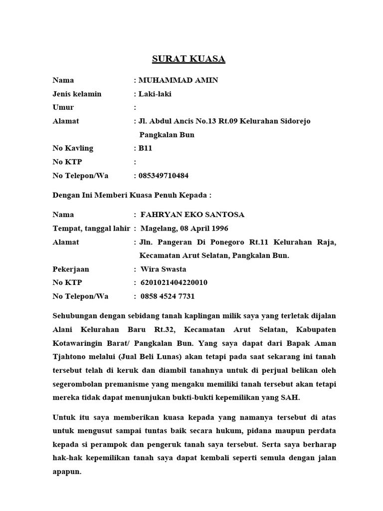 Surat Kuasa 2 | PDF | Ilmu Sosial | Hukum