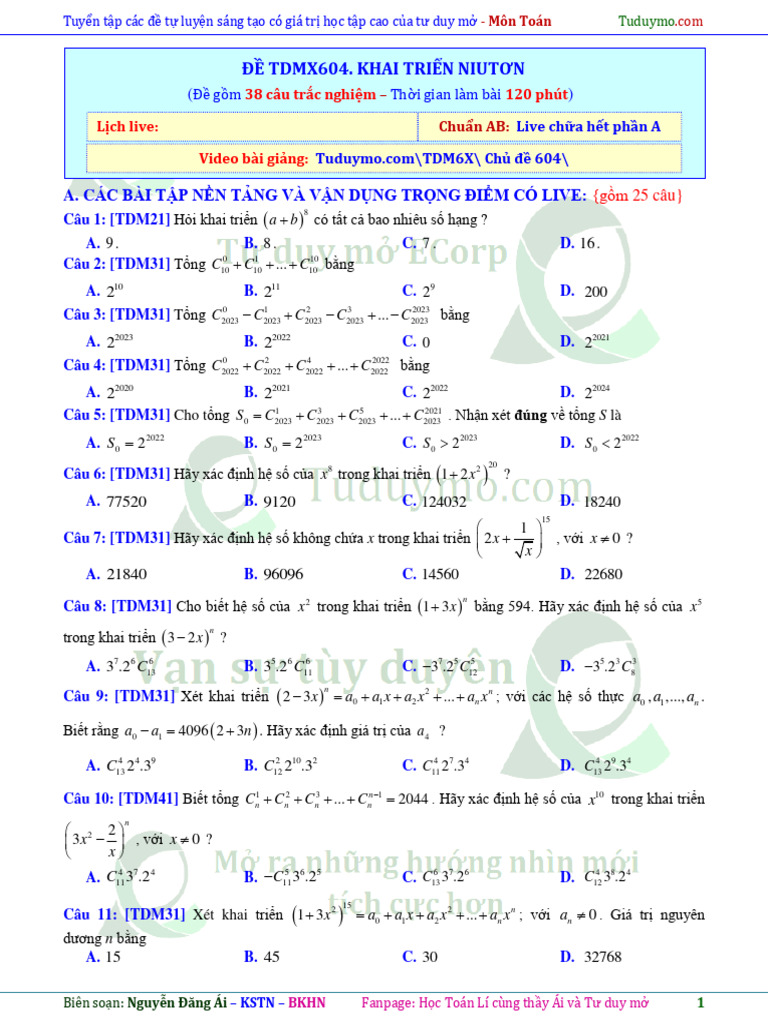 De Tdmx604 DTL Khai Trien Niuton PDF | PDF