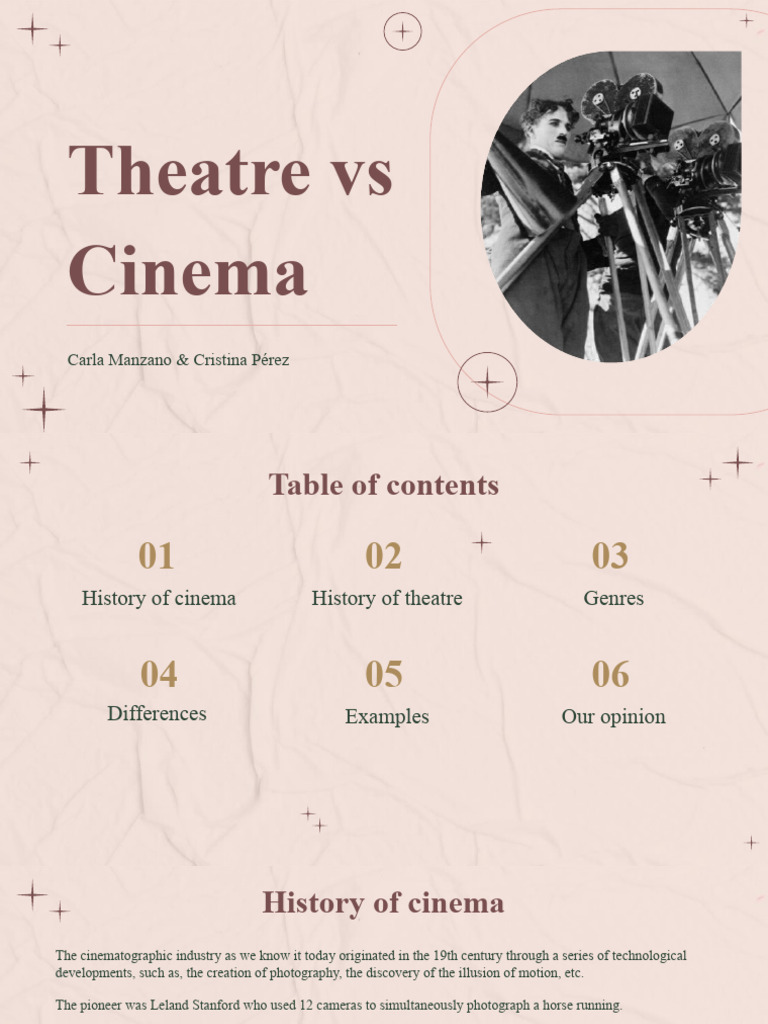 Theatre VS Cinema PP | PDF | Cinema Of The United States | Theatre
