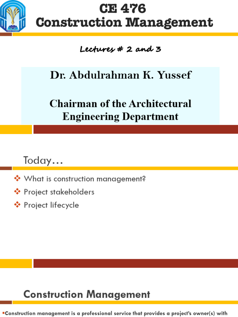 Lecture 2 and 3 | Download Free PDF | Construction Management | Project Management