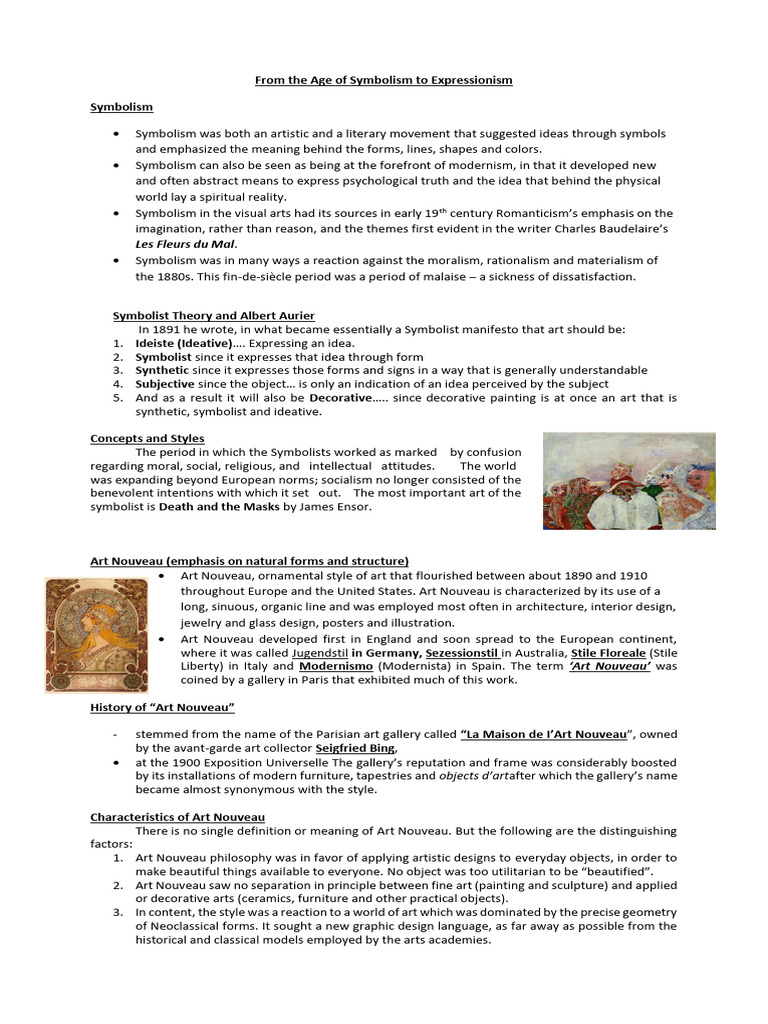 From The Age of Symbolism To Expressionism | PDF | Expressionism | Art ...