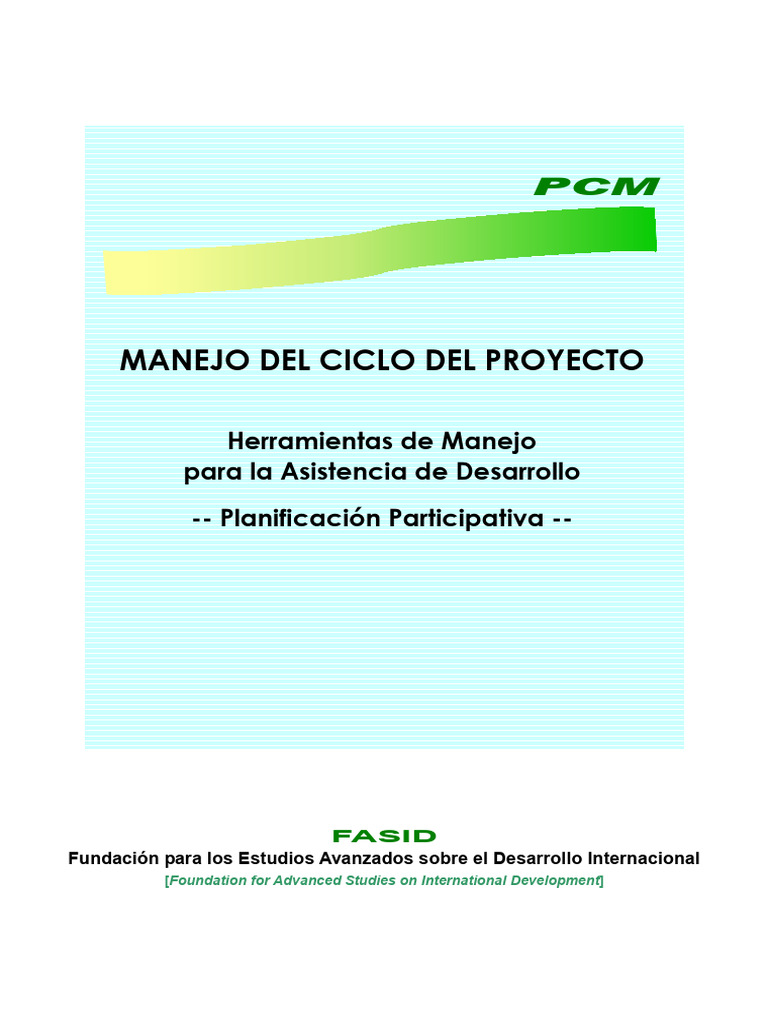 Manejo Del Ciclo Del Proyecto PCM | PDF | Business | Planificación
