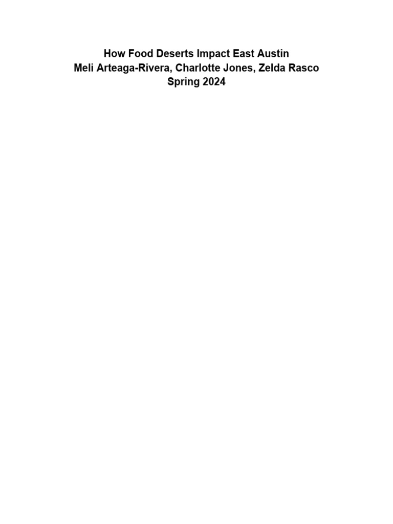 Food Desert PBL Proposal | PDF | Wellness