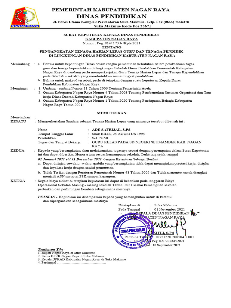 SK Ade Safrizal 2021 | PDF