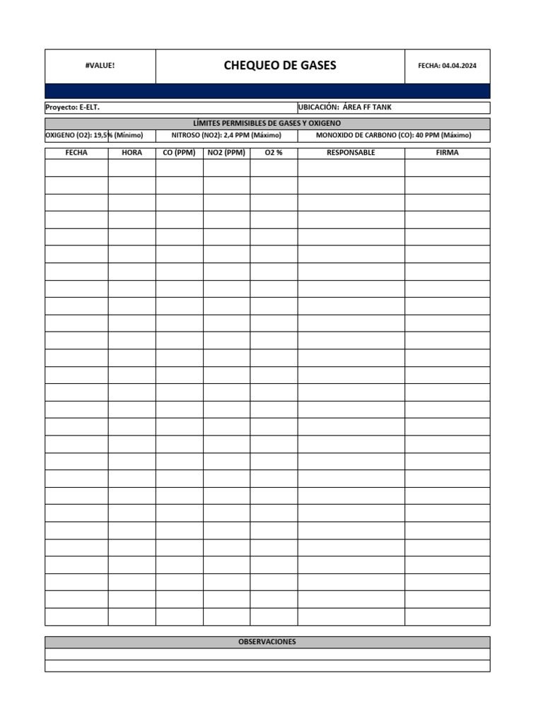 Chequeo de Gases | PDF