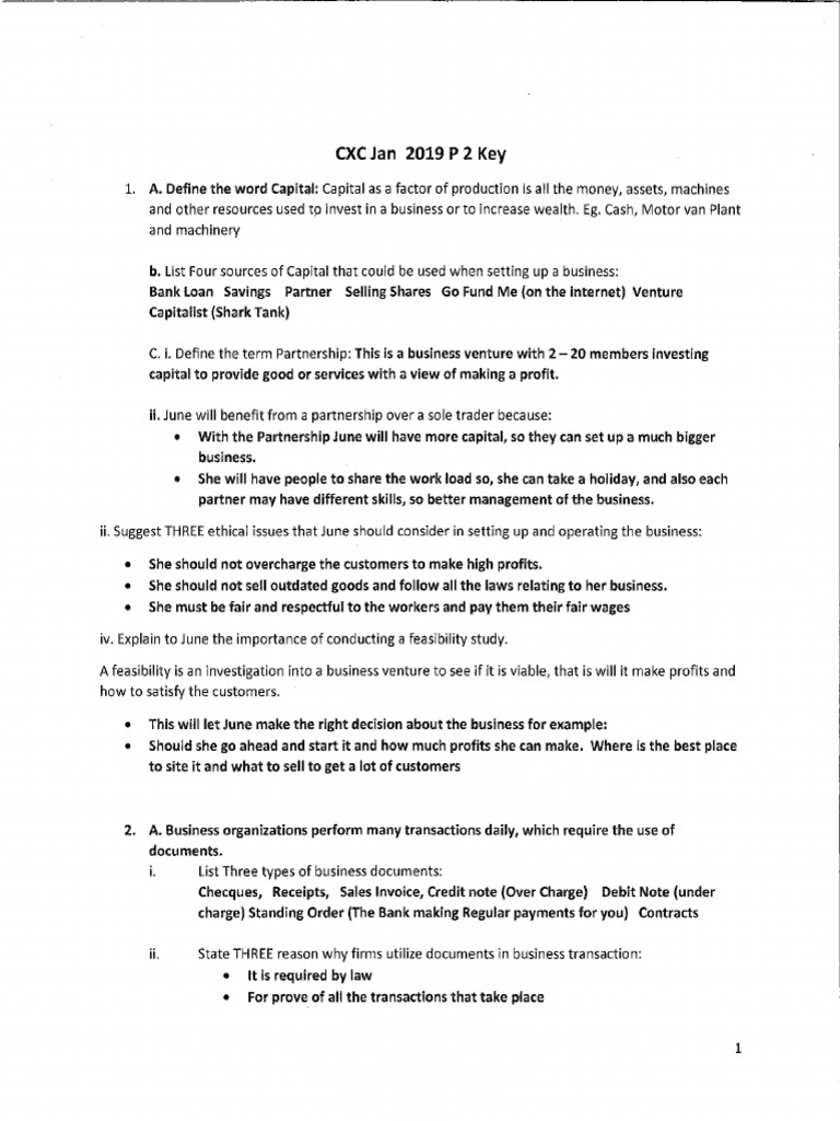 Jan 2019 Paper 2 Answer Key | PDF