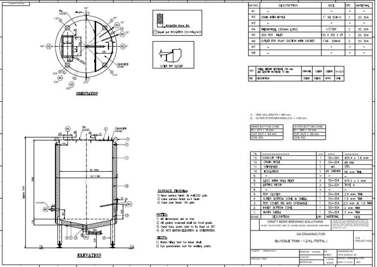 Glycol Tank Design Specifications | PDF | Fermentation | Biotechnology ...