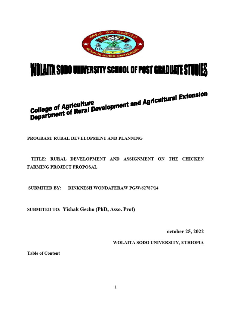 Chicken Farming Project Proposal in Ethiopia | PDF | Poultry | Poultry ...