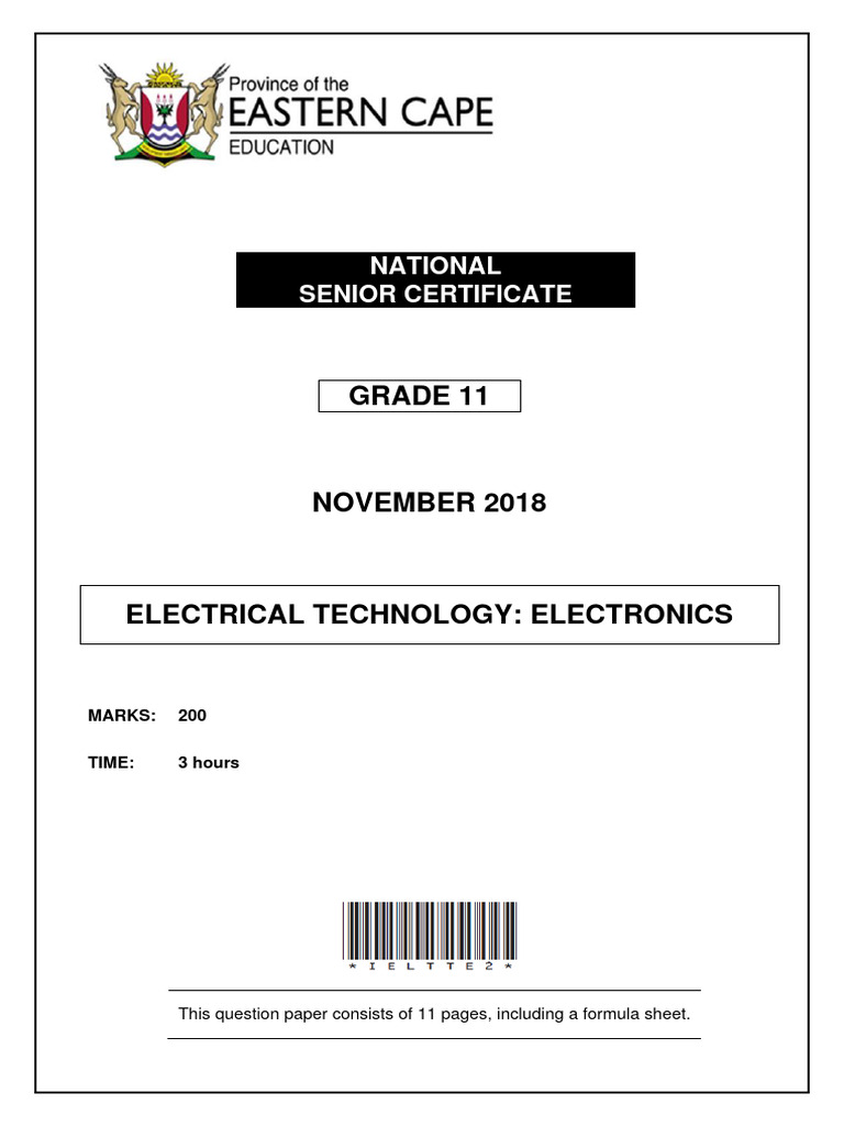 ELECTRICAL TECH QP NOV 2018 - English | PDF | Amplifier | Resonance