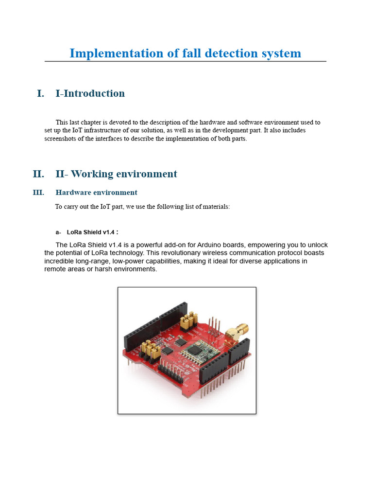 Implementation of Fall Detection System | PDF | Arduino | Gateway (Telecommunications)