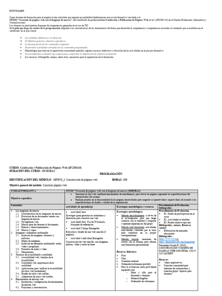MF1442 Caso Practico Tema 3 Elaboración de la programación de una ...