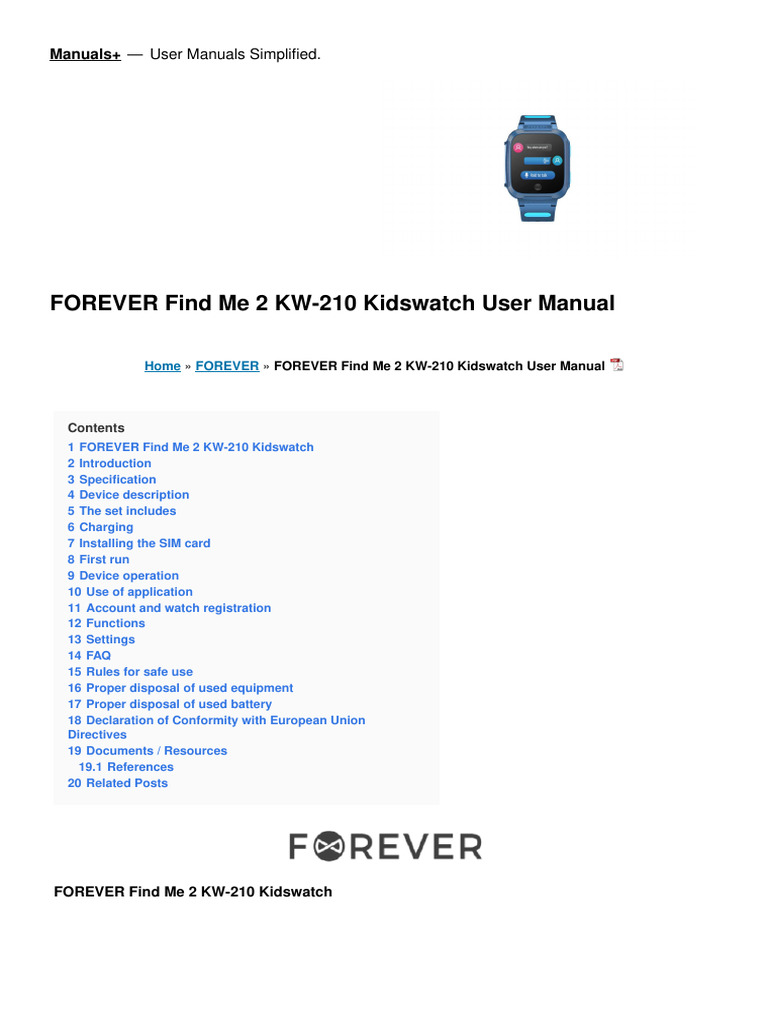 Find Me 2 KW 210 Kidswatch Manual | PDF | Waste | Computing