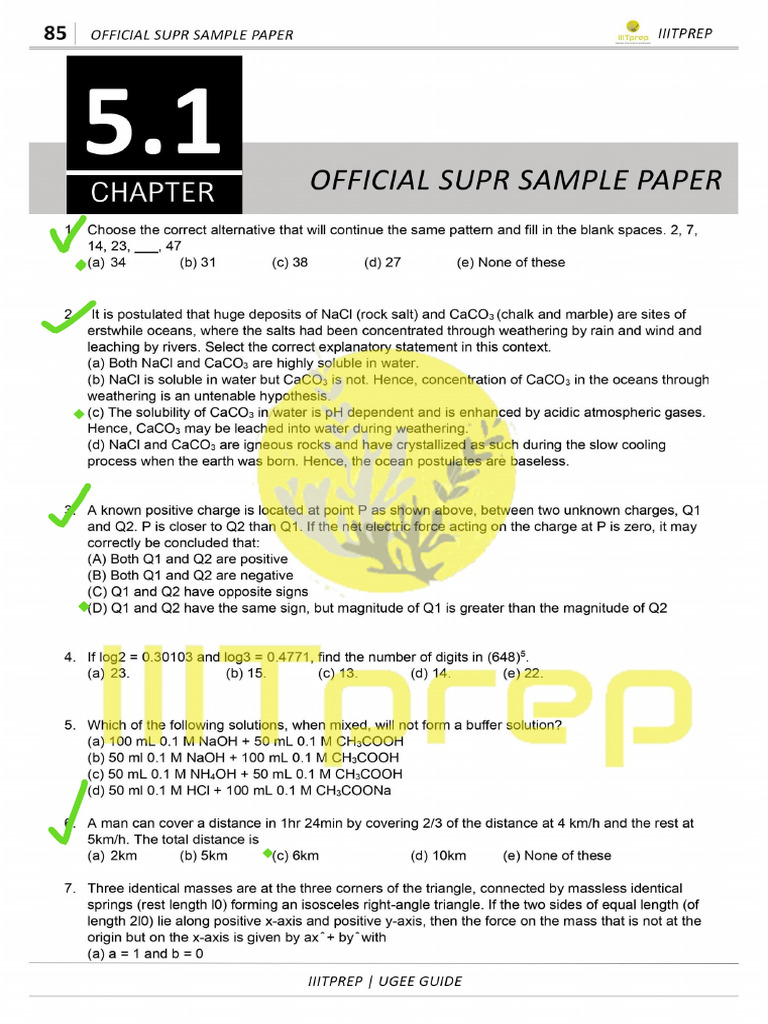 Ugee Supr Sample Paper | PDF