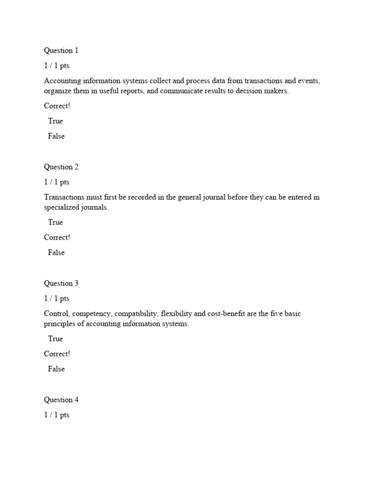 Pre Quiz 4 | PDF | Debits And Credits | Cash