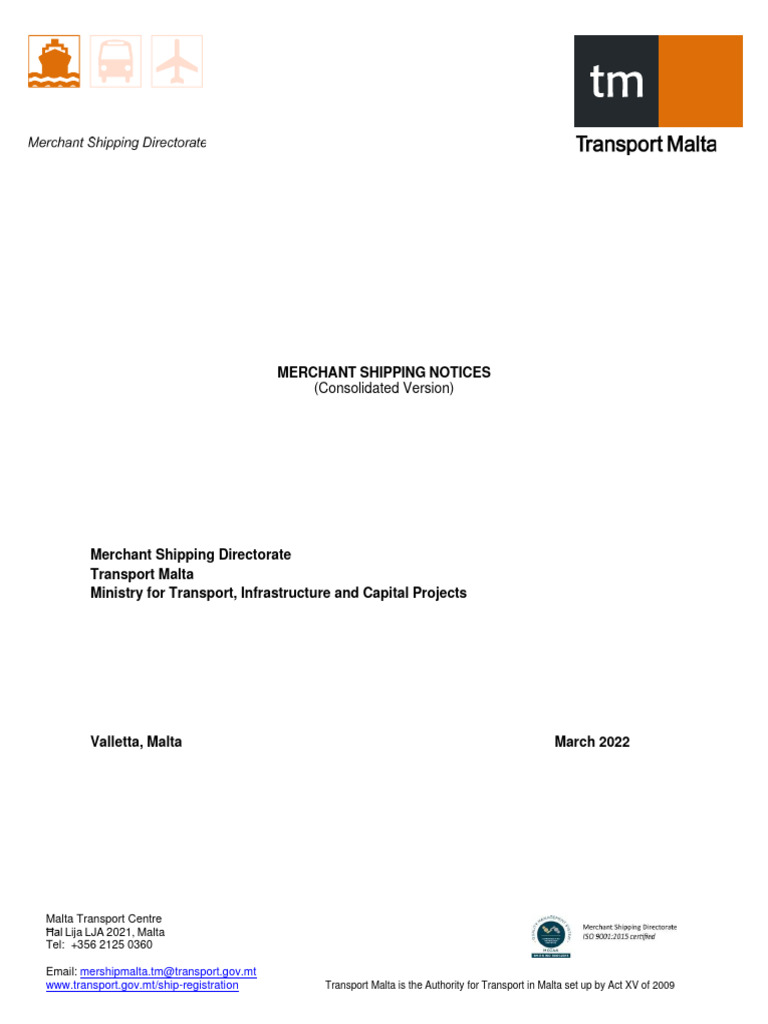 MS - Notices Consolidated Version 2022 | PDF | Ships | Maritime Pilot