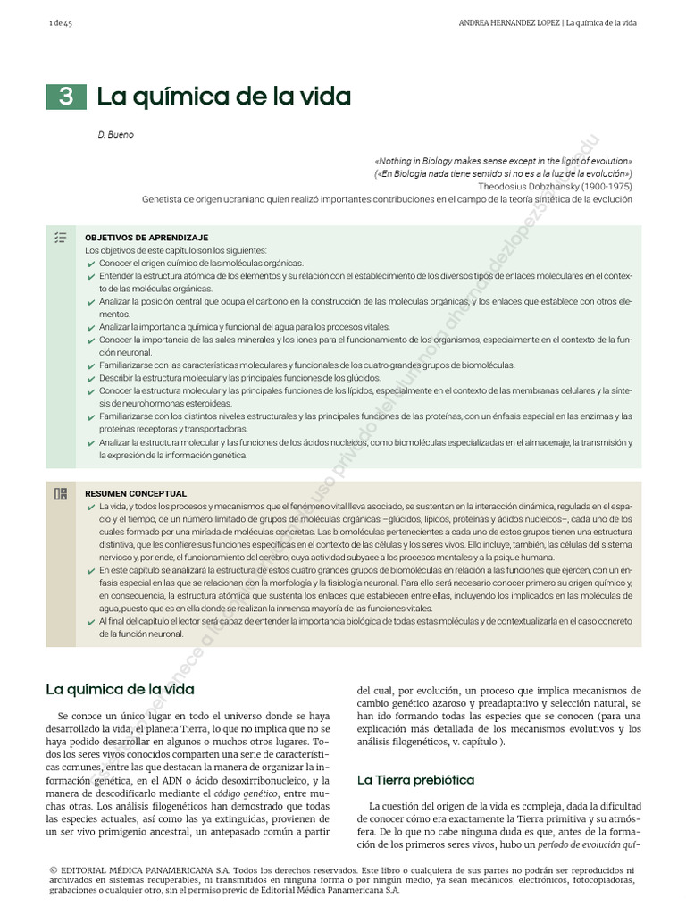 La Química de La Vida | PDF | Organismos | Átomos
