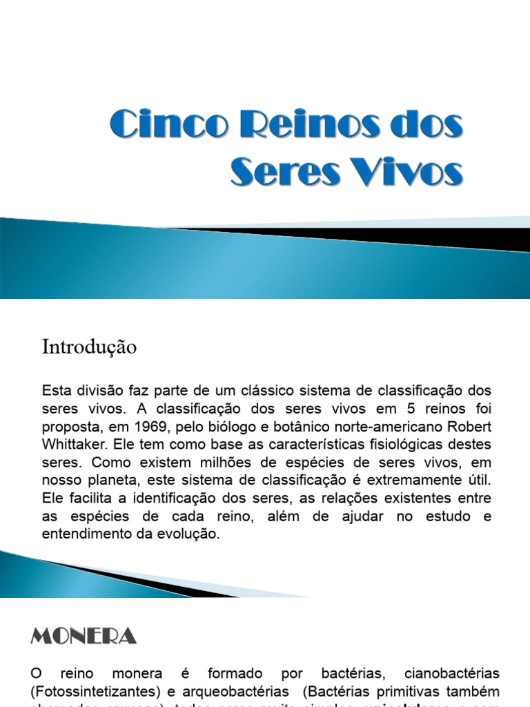 Classificação dos Seres Vivos em 5 Reinos | PDF
