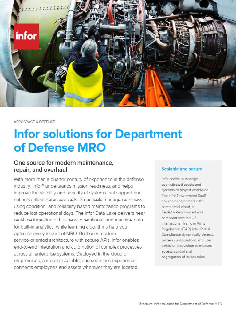 Infor Solutions For Department of Defense MRO | PDF | Cloud Computing ...