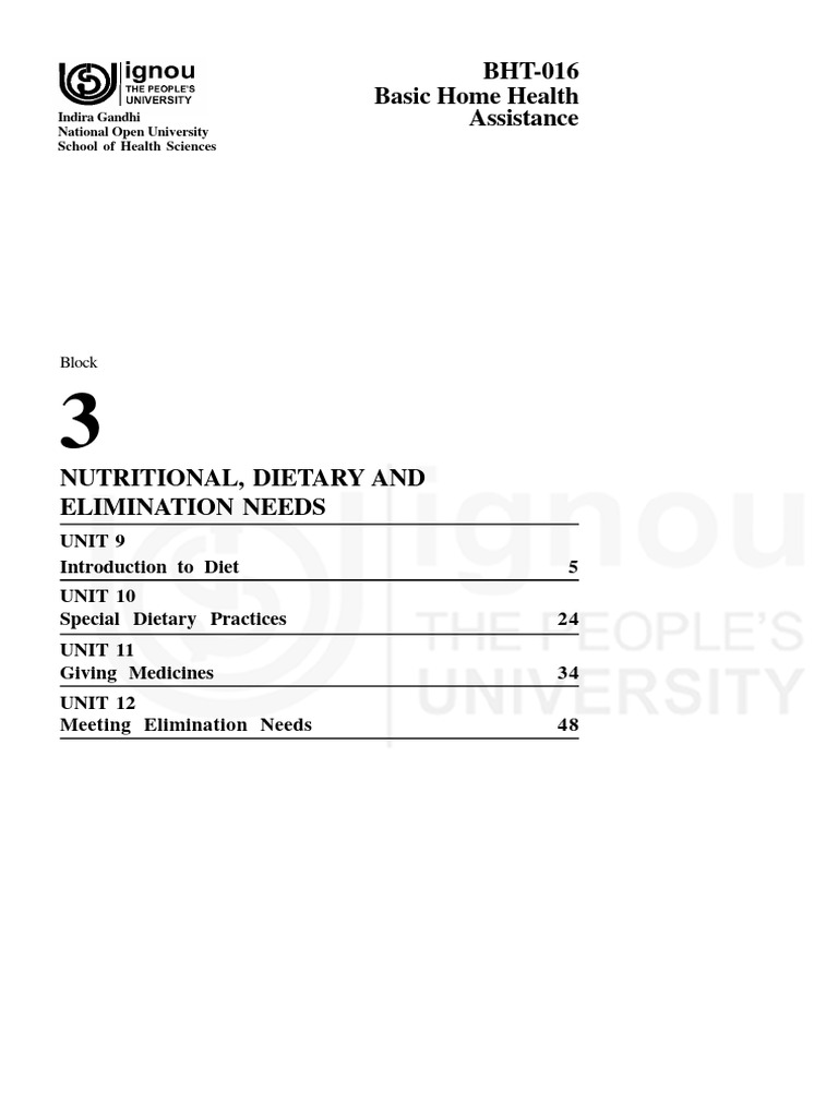 BHT-016 Block-3 | PDF | Foods | Diet (Nutrition)