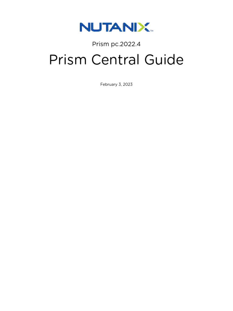 Prism Central Admin Guide | PDF | Virtual Machine | Computer Cluster