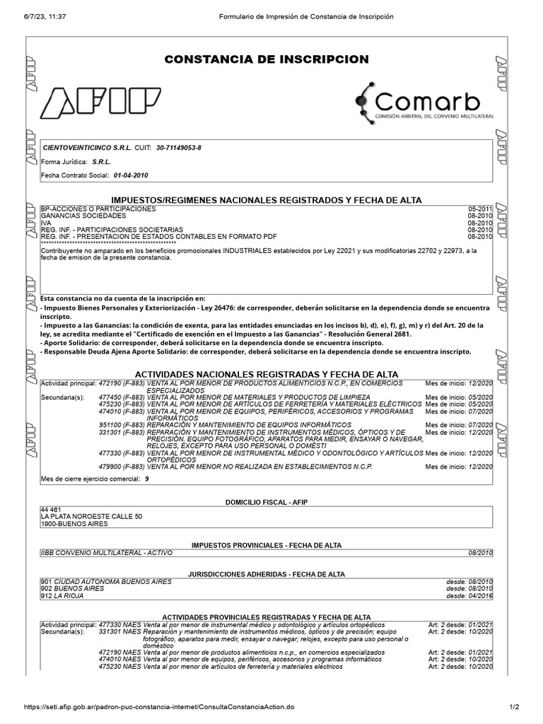 AFIP - Administración Federal de Ingresos Públicos | PDF | Impuestos