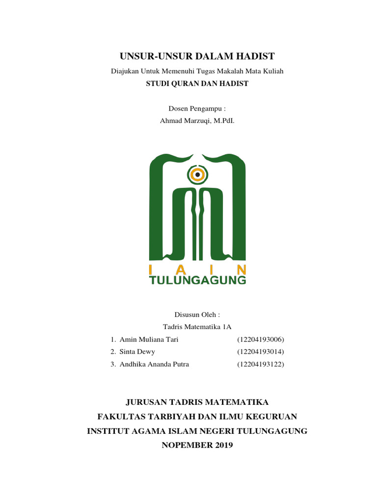 Unsur-Unsur Hadist dalam Islam | PDF