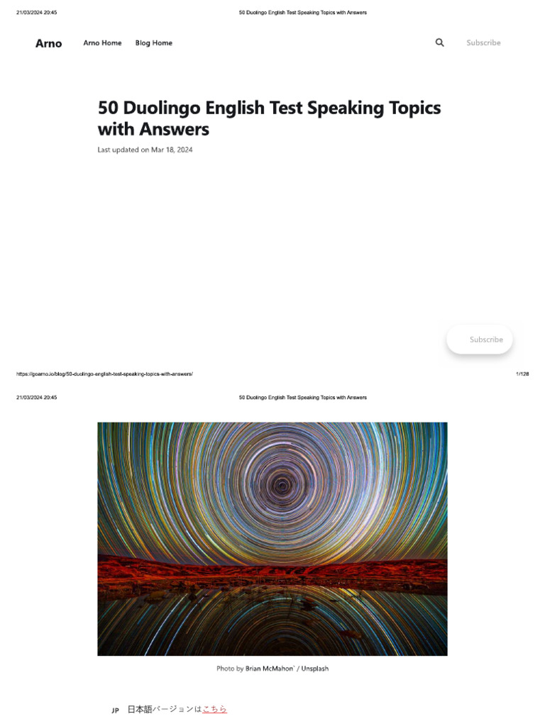 50 DET Sample Speaking Topics | PDF