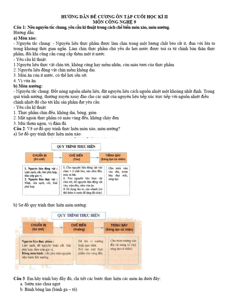 HƯỚNG DẪN CN9. ĐỀ CƯƠNG ÔN TẬP CUỐI HKII (22-23) | PDF