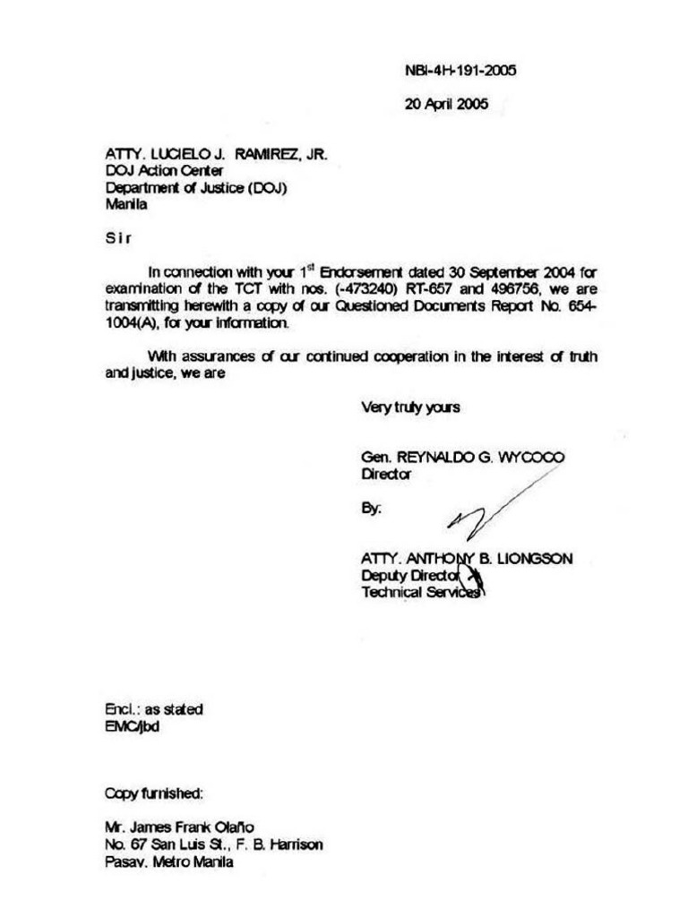 Questioned Documents Report No. 854-1004 (A) | PDF