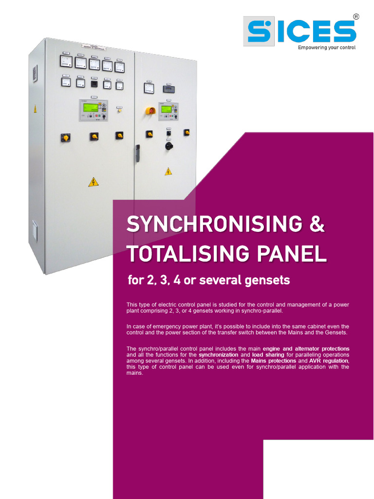 Synchro-Parallel Control Panel 2 3 4GE ENG | PDF | Mains Electricity ...