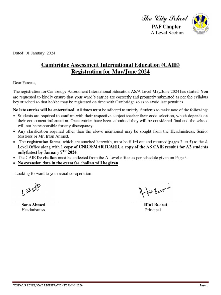 Caie Circular & Form MJ24 Regular | PDF | Disciplines