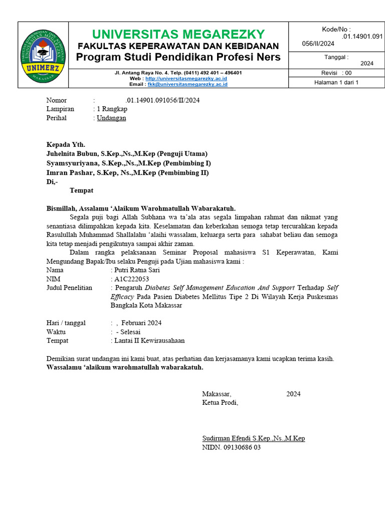 Contoh Format Undangan Seminar | PDF