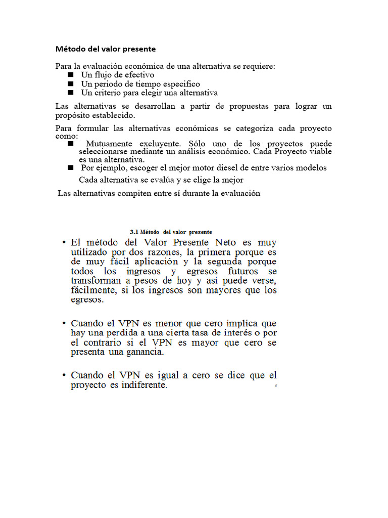 Método Del Valor Presente | Descargar gratis PDF | Inflación | Business