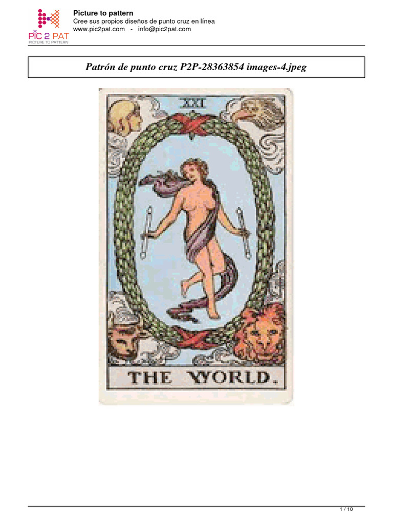 Tarot El Mundo Patron Puntocruz | PDF