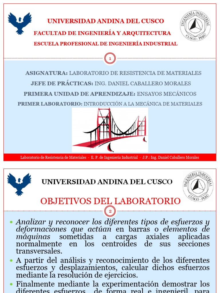 LAB. 1 Introducción A La Resistencia de Materiales | PDF | Resistencia de materiales | Esfuerzo ...