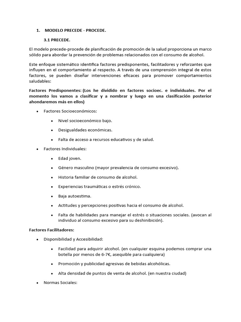 MODELO PRECEDE | PDF | Alcoholismo | Estrés (biología)