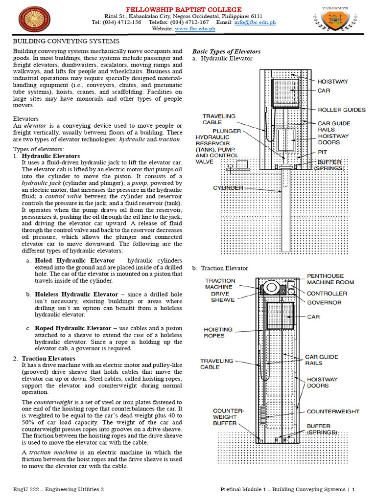 Elevator Systems Overview and Types | PDF | Elevator | Escalator