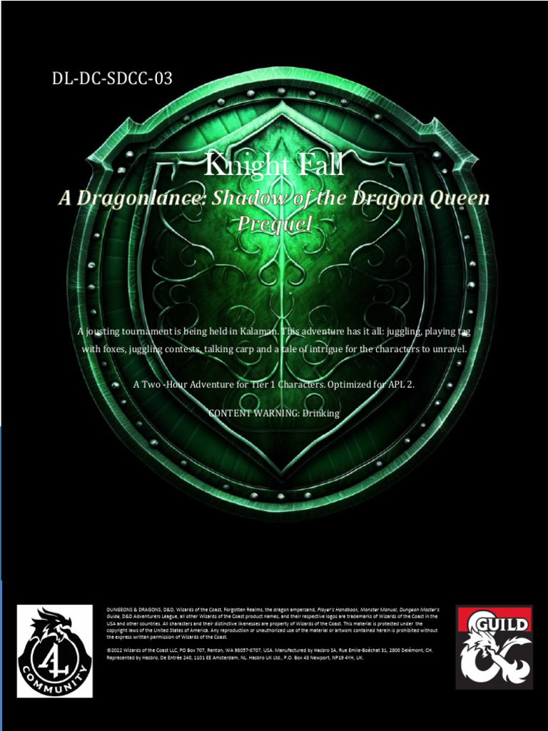 DL DC SDCC 03 - Knight - Fall | PDF | Wizards Of The Coast | Dungeons ...