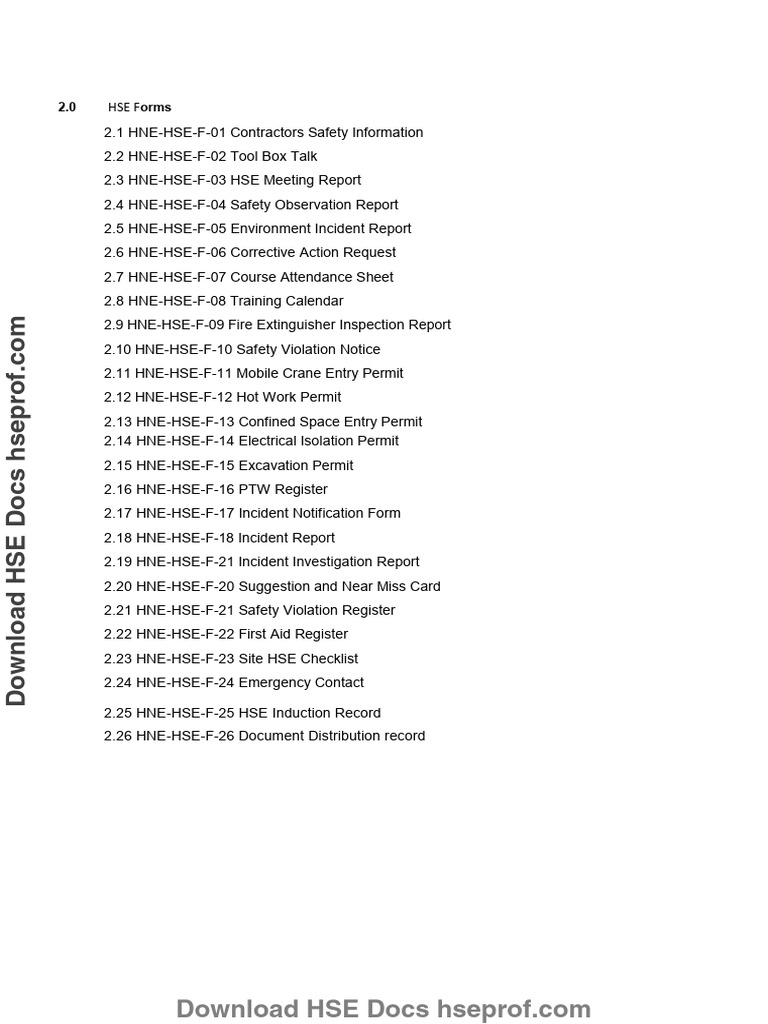 HSE Formats | PDF | Welding | Construction