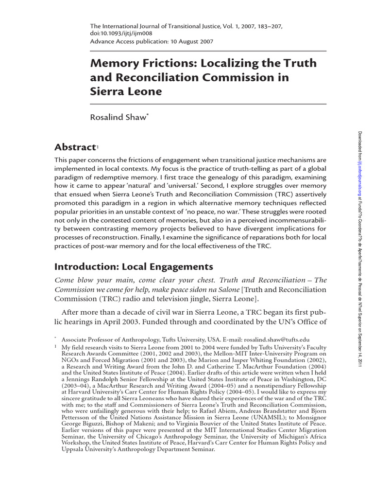 Rosalind Shaw - Memory Frictions - Localizing The Truth and ...