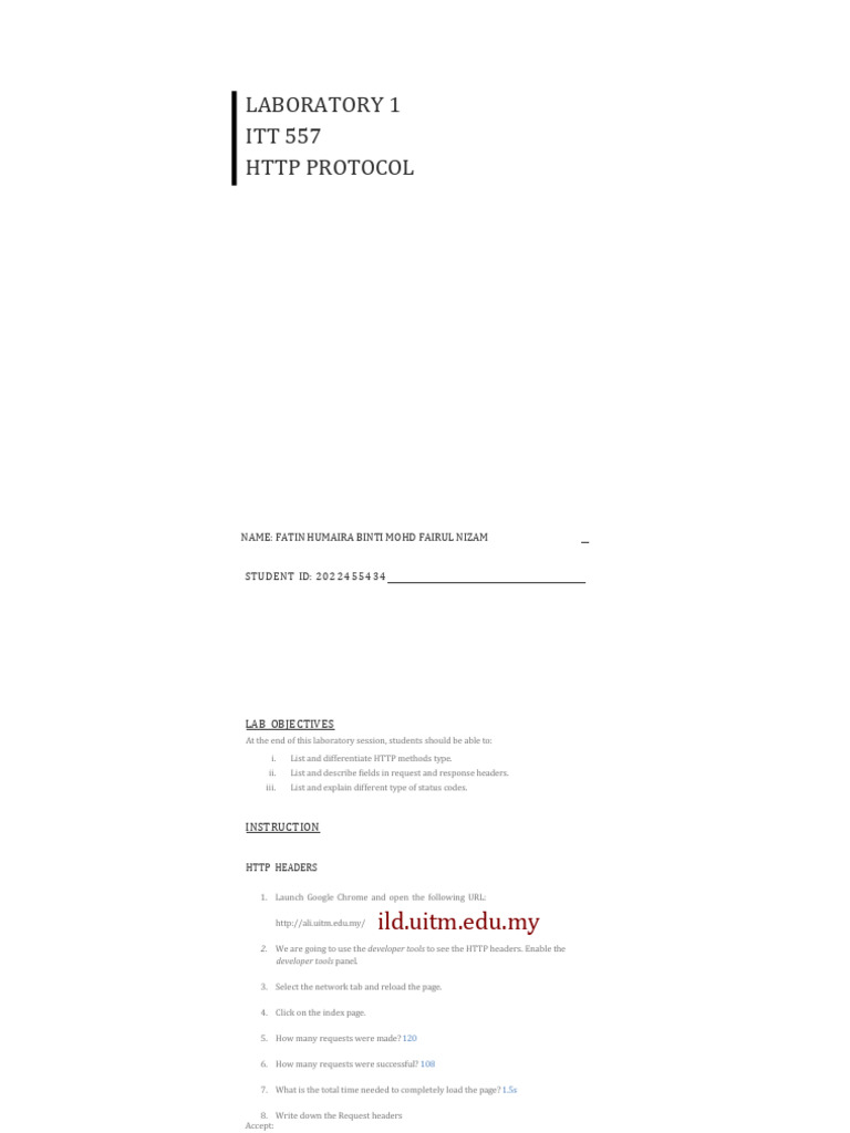 Lab01 Itt557 | PDF | Computing | Internet Standards