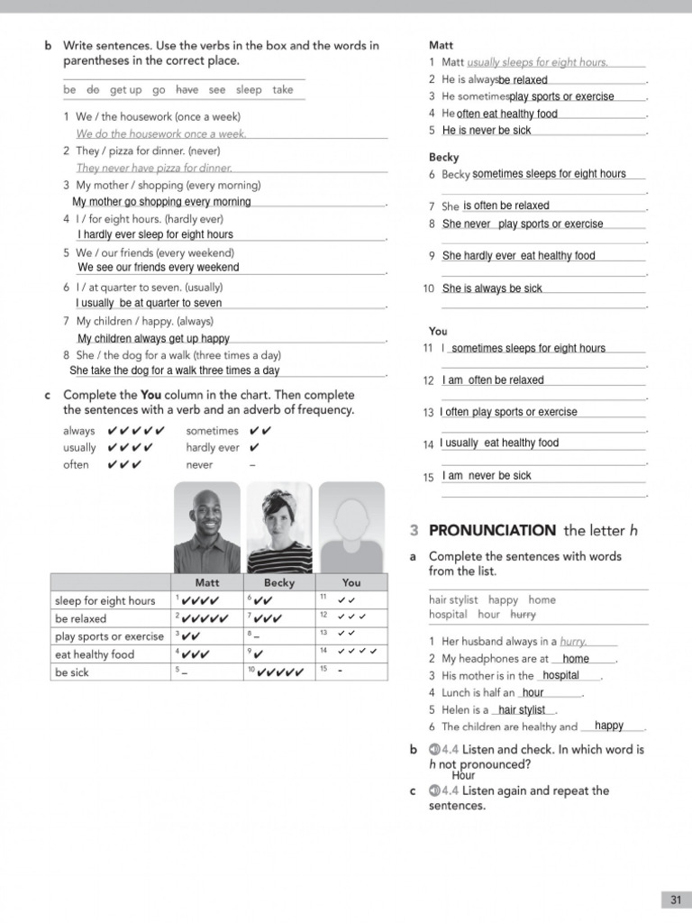 Workbook Unit 4C PG 31 | PDF