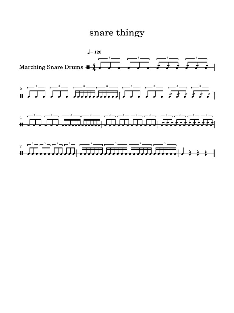 Marching Snare Drum Patterns Guide | PDF