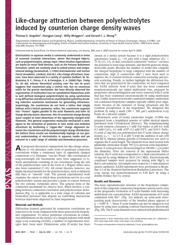 Angelini 2003 | PDF | Actin | X Ray Crystallography