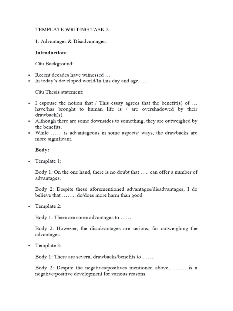 Template Writing Task 2 | PDF