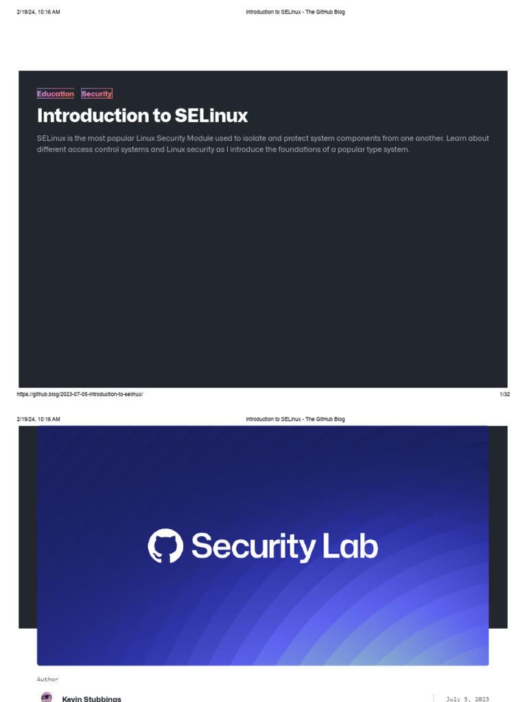 Introduction To SELinux - The GitHub Blog | PDF | Software Engineering | System Software