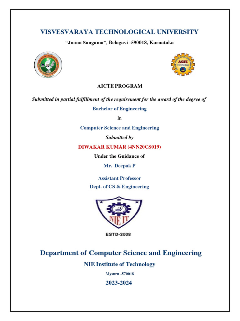 AICTE Project Certification | PDF | Technology & Engineering | Art