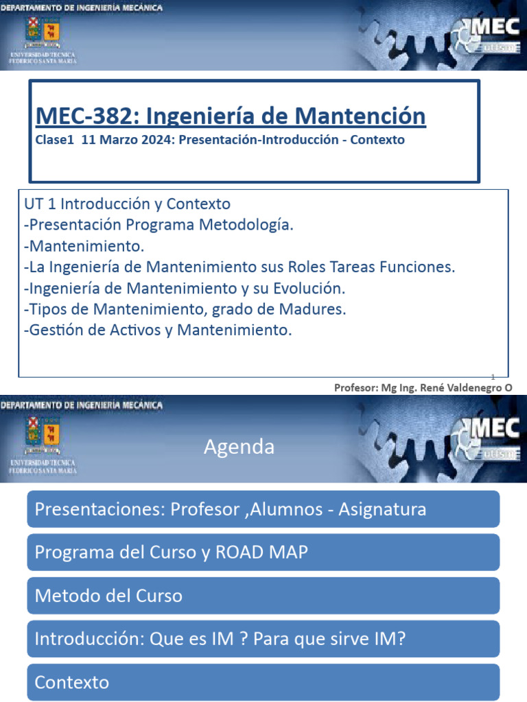 Clase 01 MEC 382 Clase 01 Introdución y Presentación | PDF | Ingeniería | Business