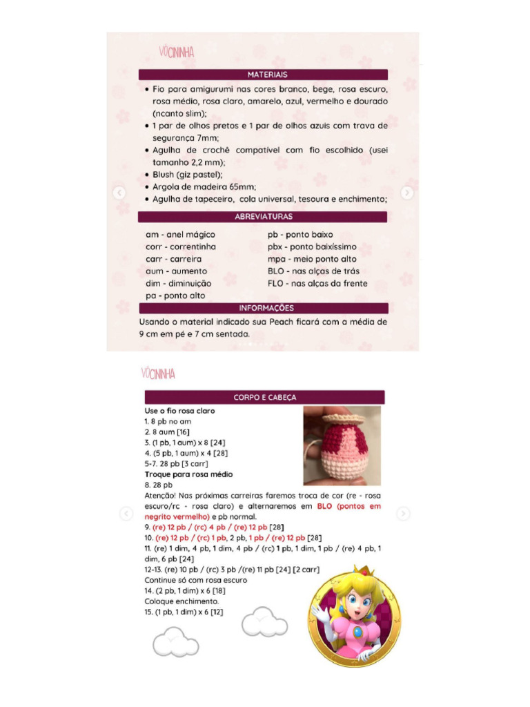 Princesa Peach Patron Crochet | PDF