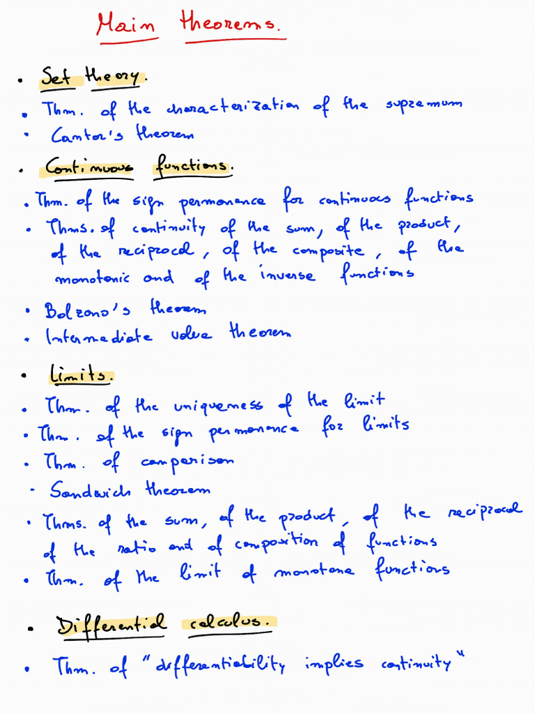 Main Theorems | PDF